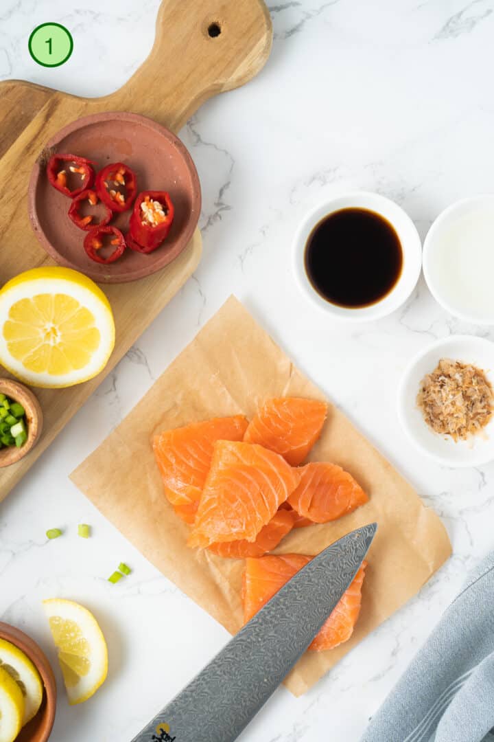 Korean Soy Marinated Salmon Sashimi (Yeoneojang) - Fitsian Food Life